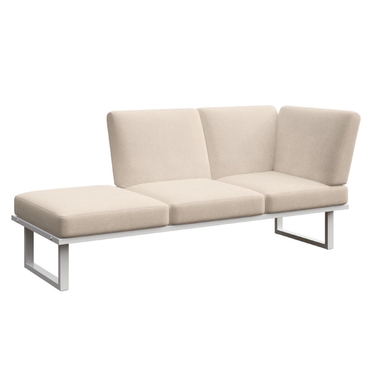 Canapé 4 places Soledo Beige clair - Cadre blanc | home&you