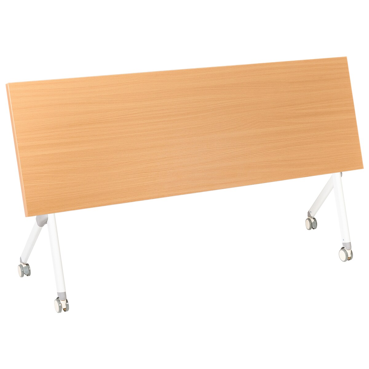Biurko prostokątne składane metalowa rama z kółkami mobilne 180 x 60 cm ...