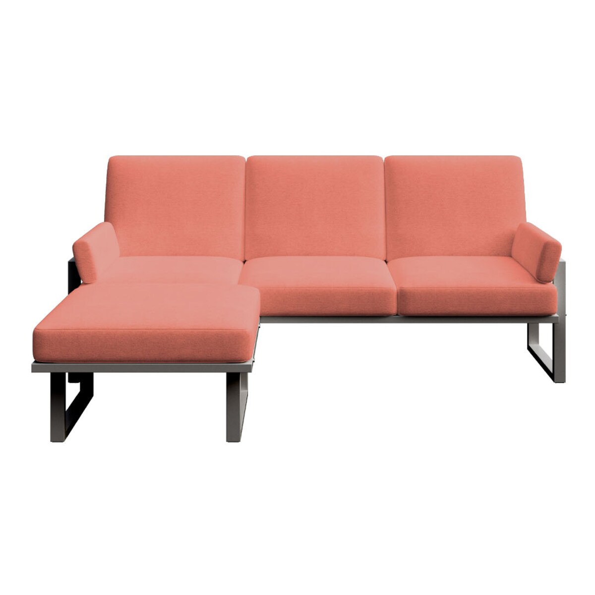Soledo Canapé d'angle Corail - Cadre Anthracite | home&you