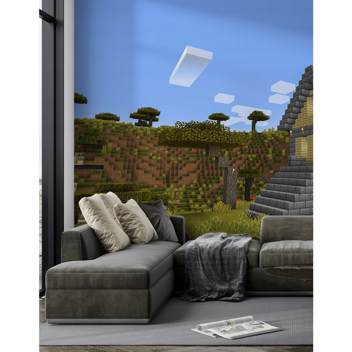 Fototapeta Dla Dziecka Zamek Minecraft 368X254 Do Sypialni | home&you
