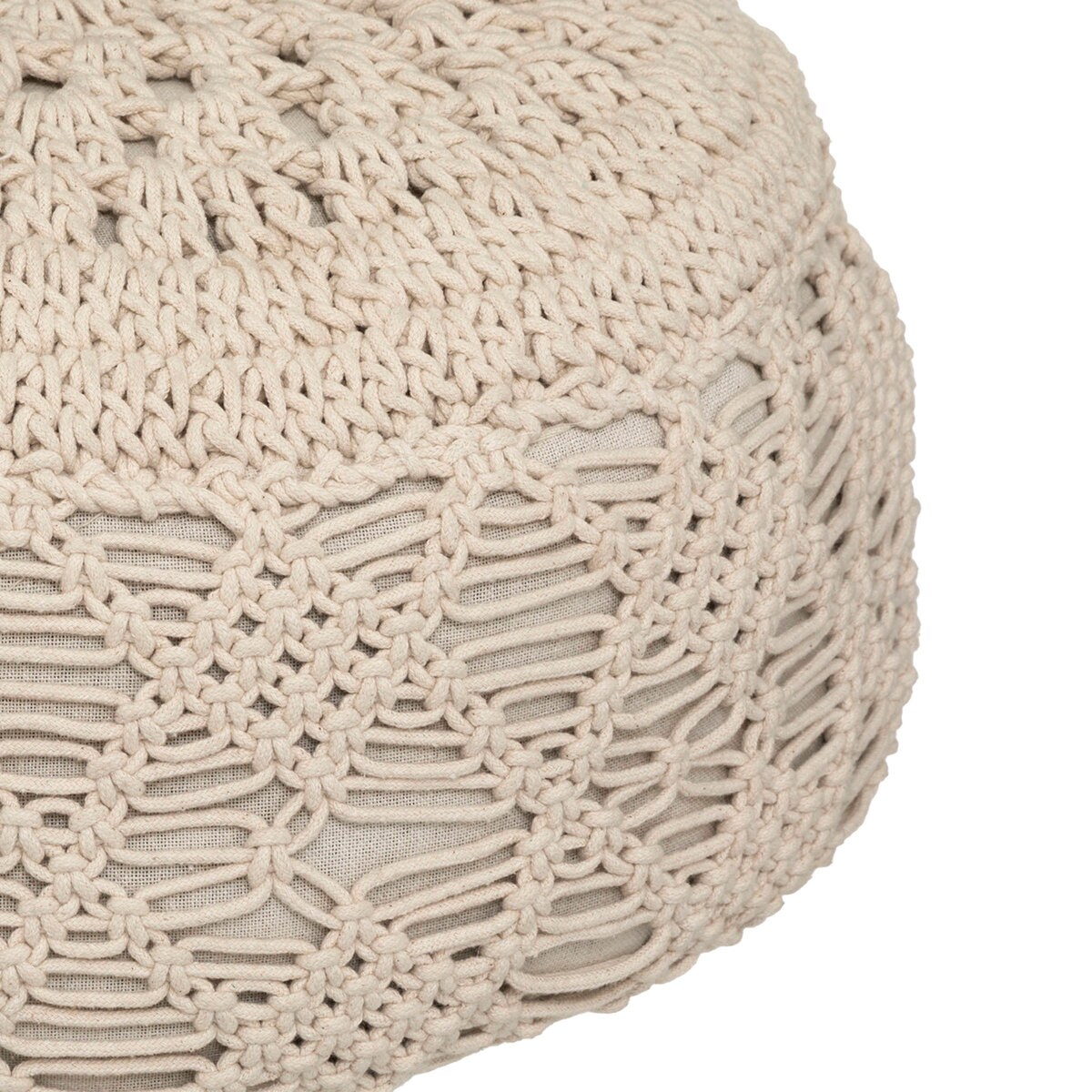 Pufa MACRAMA, siedzisko boho, Ø 44 cm | home&you