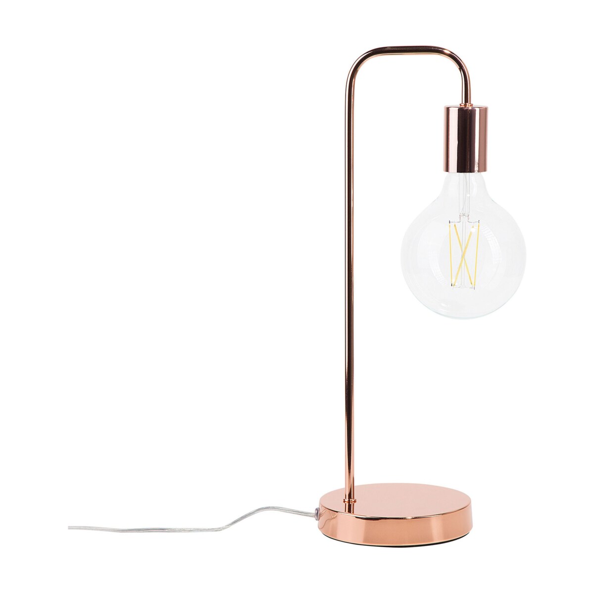 Industrialna lampa stołowa biurkowa 48 cm metalowa miedziana Savena