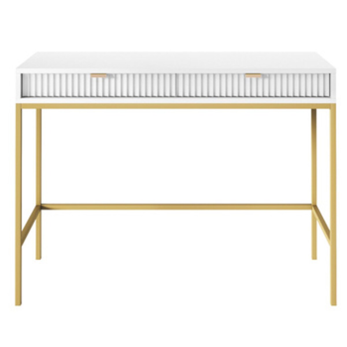 Toaletka Delicious ryflowana biała złote nogi | home&you