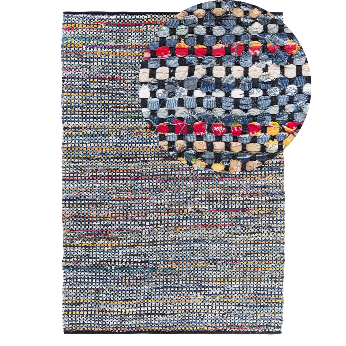 Bawełniany dywan styl boho 140 x 200 cm ręcznie tkany kolorowy Alanya