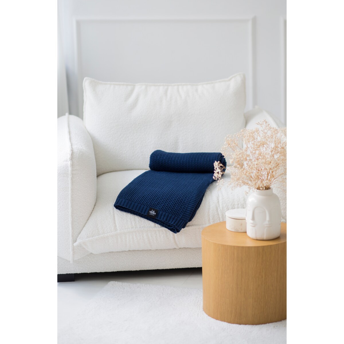 Pled boho granatowy, 130 x 160 cm, La Manta | home&you