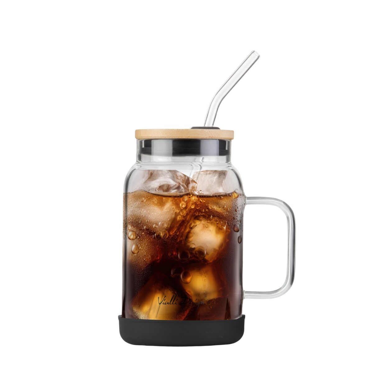 Słoik ze słomką 600 ml czarny Fuori 29804 | home&you