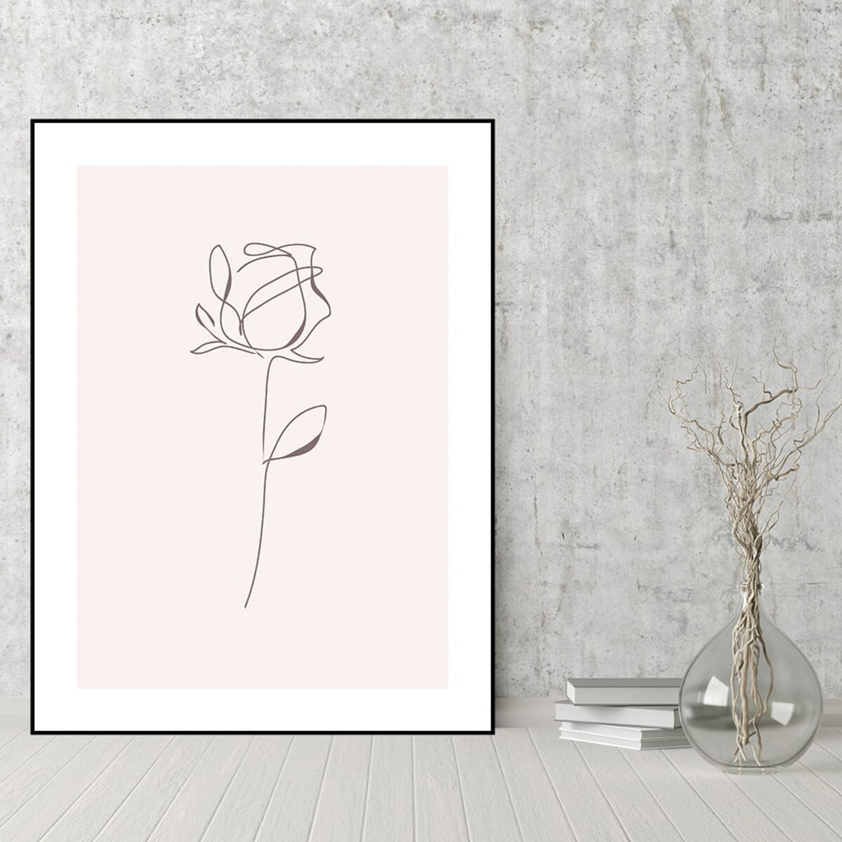 plakat line art róża 1 50x70 cm | home&you