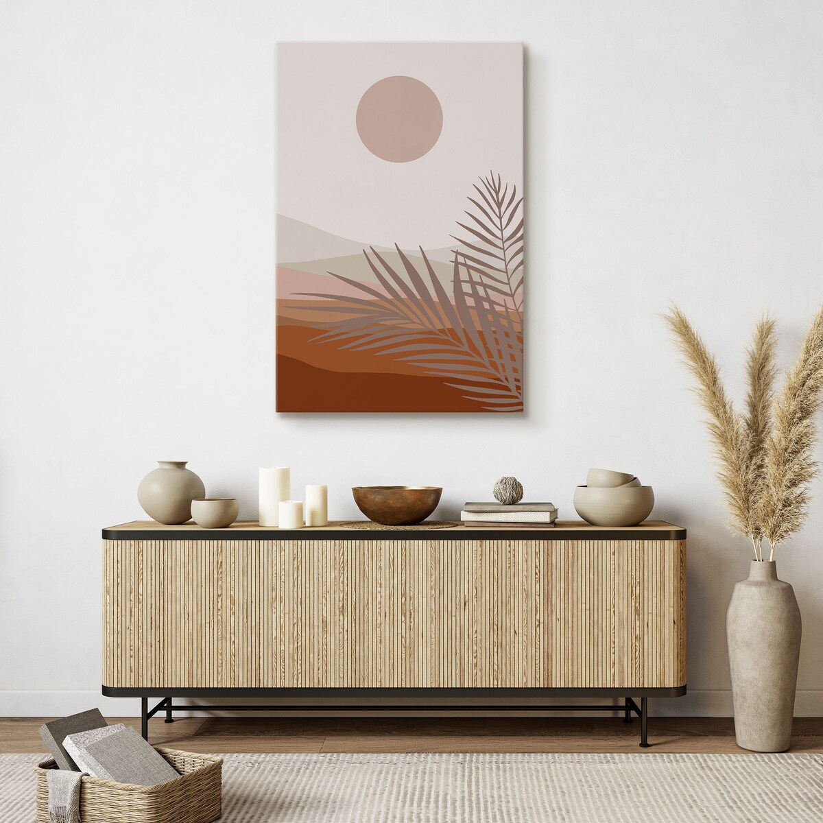 OBRAZ PUSTYNIA PEJZAŻ PALMA NATURA STYL BOHO ABSTRAKCJA 80x120cm | home&you