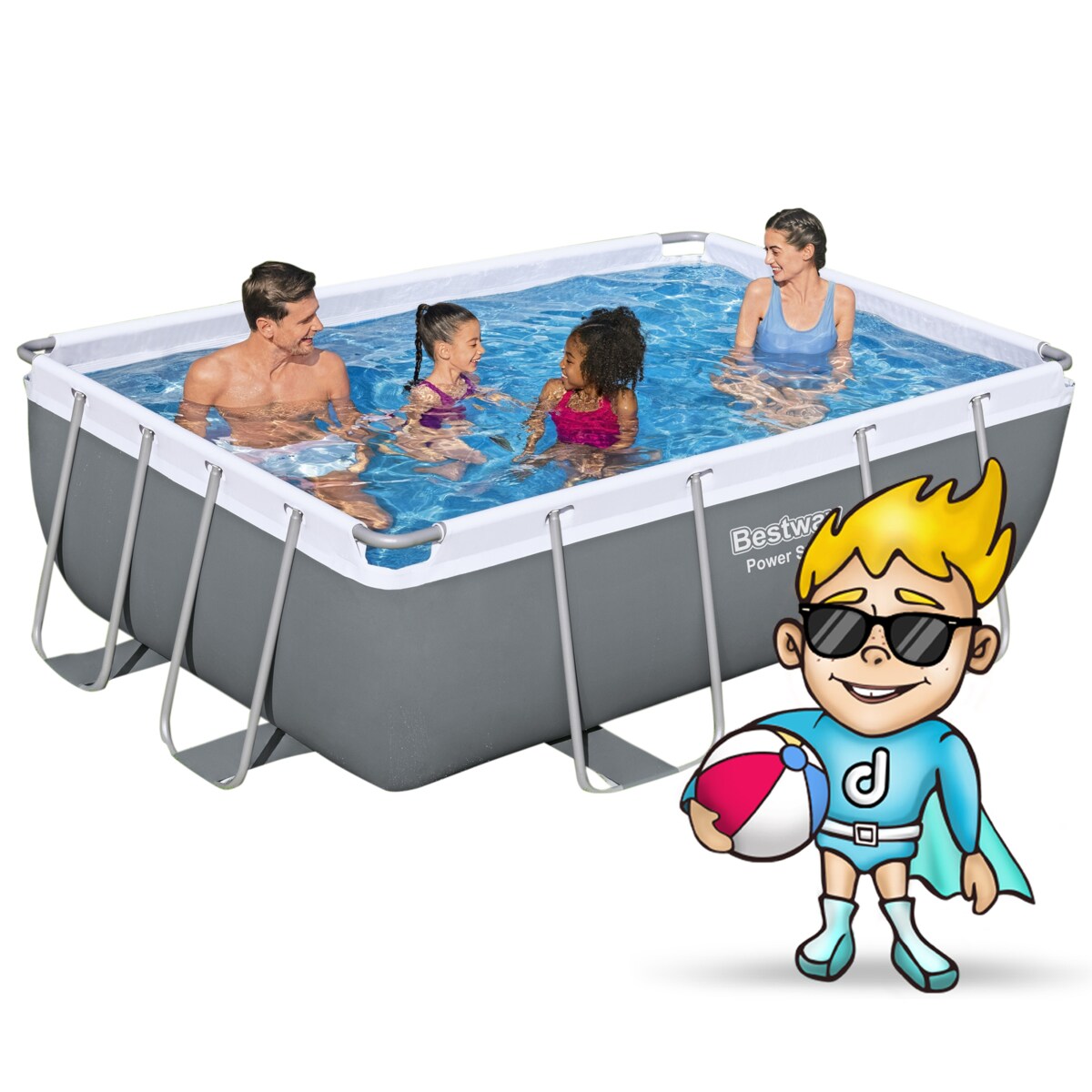 Basen ogrodowy stelażowy 282x196x84 Bestway 16w1