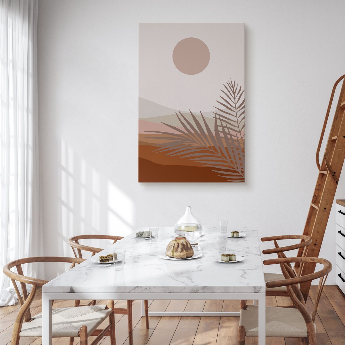 OBRAZ PUSTYNIA PEJZAŻ PALMA NATURA STYL BOHO ABSTRAKCJA 30x40cm | home&you