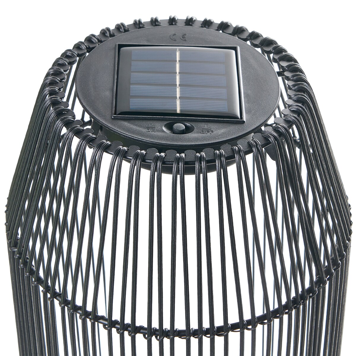 Solarny lampion ogrodowy LED energooszczędny syntetyczny klosz czarny ...