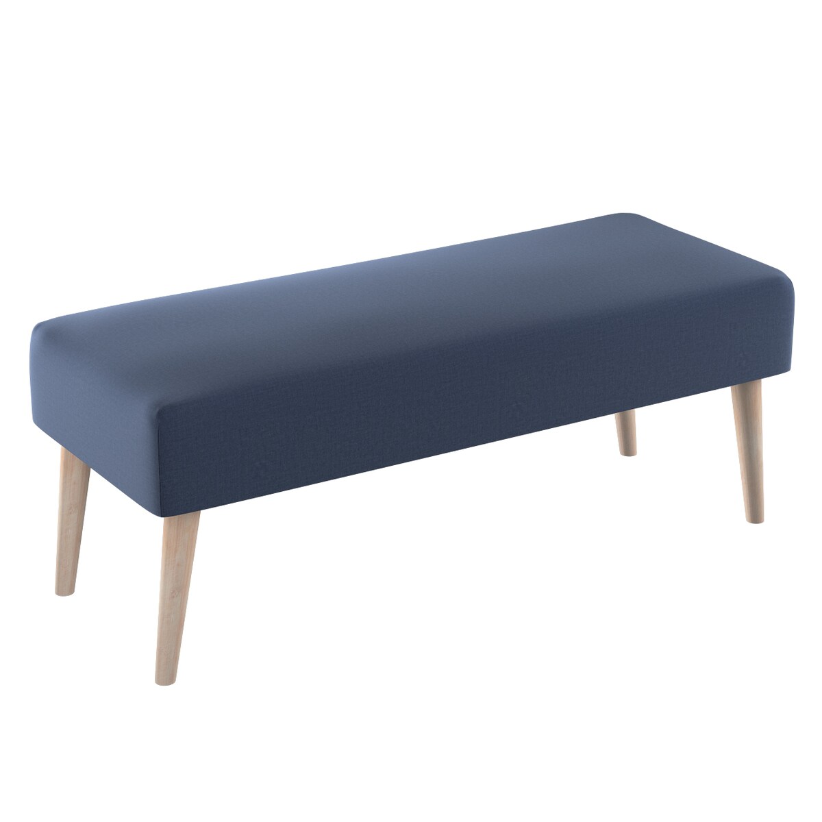 Ławka natural, granatowy welwet, 100 x 40 x 40 cm, Ingrid | home&you