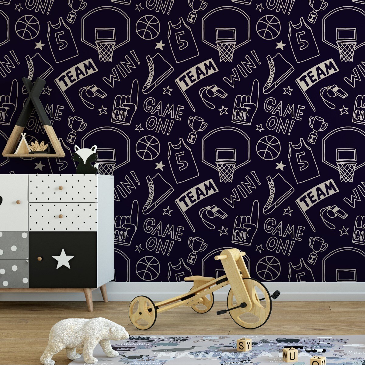 Tapeta KOSZYKÓWKA Piłki Sport Napisy Graffiti | home&you