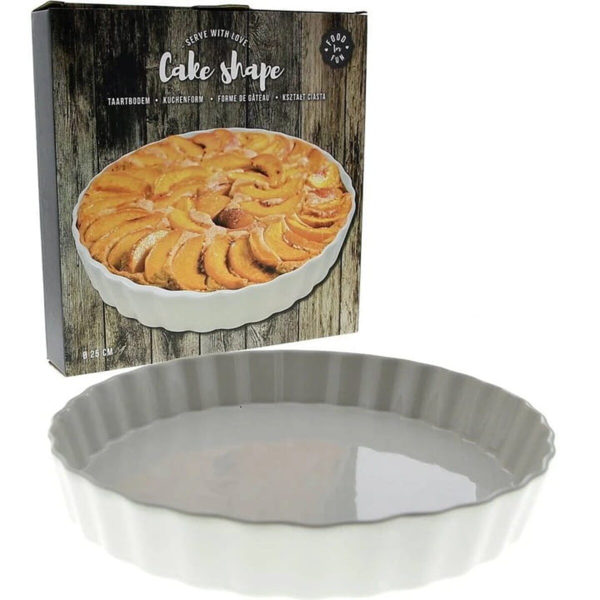 Porcelanowa Forma Foremka do Tarty Ciasta Zapiekanki Duża 25 Biała ...