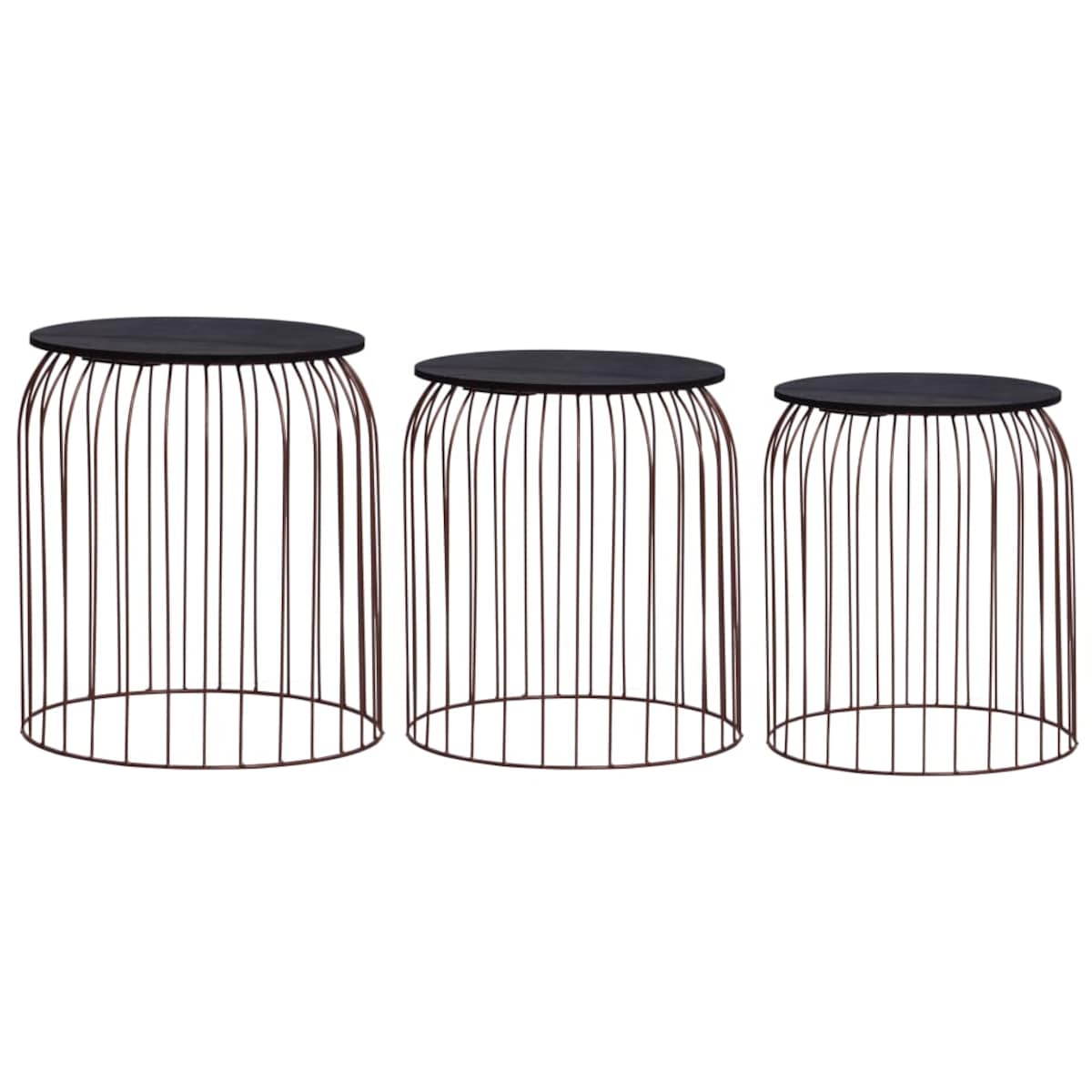 vidaXL Stoliki kawowe, 3 szt., miedziane