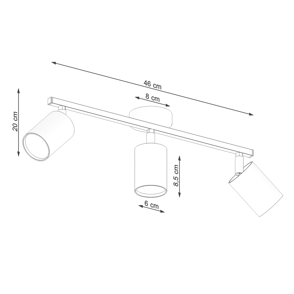 Plafon LEMMI 3 czarny | home&you