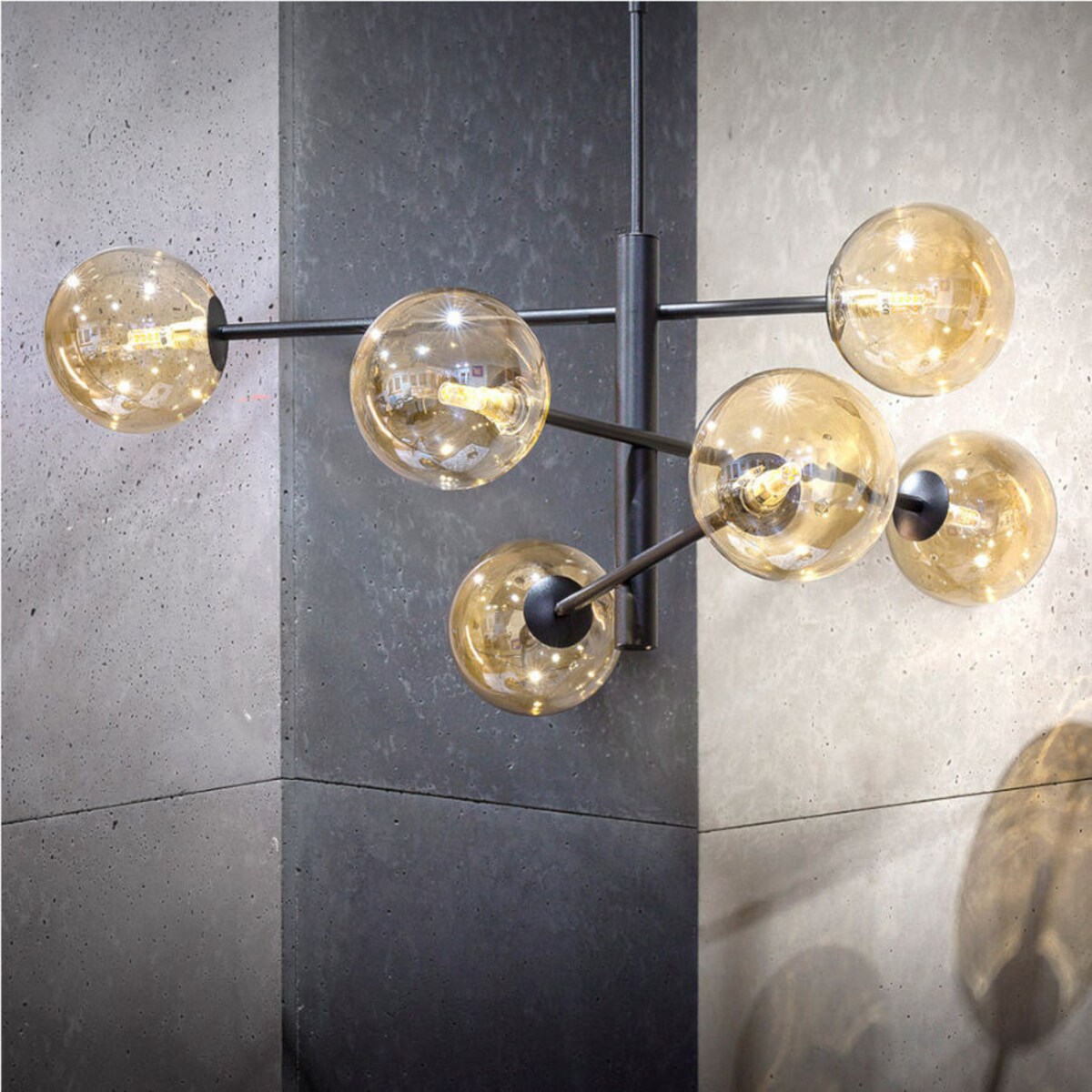 LAMPA sufitowa ORO 32073 Sigma loftowa OPRAWA szklane kule molecular ...