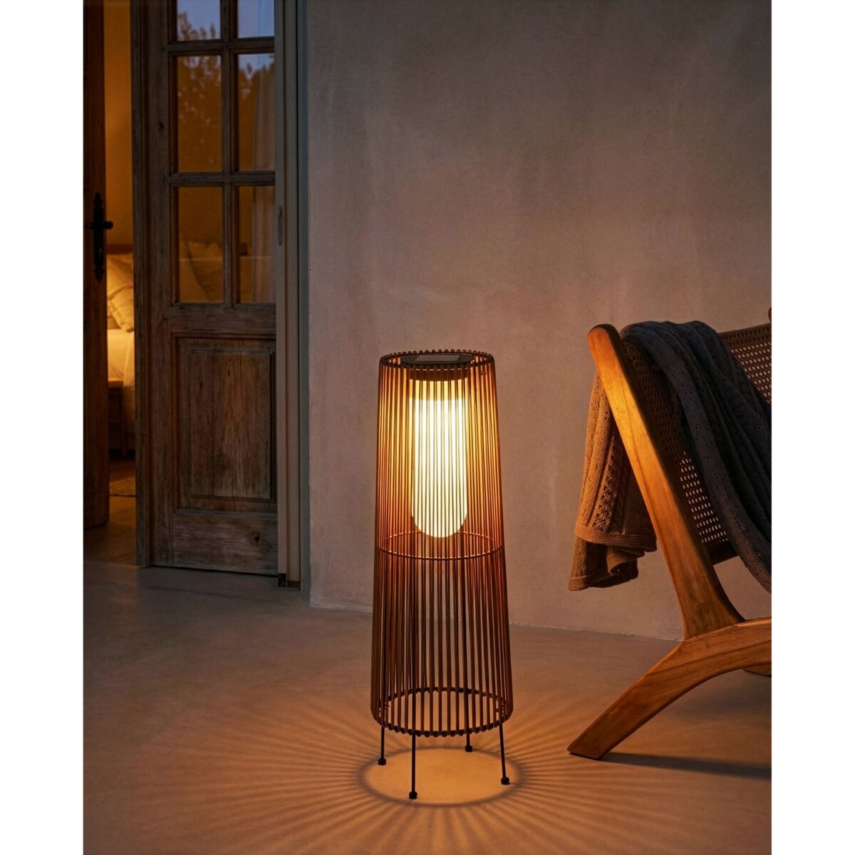 Ogrodowy duży lampion solarny LED energooszczędny klosz z syntetycznej ...