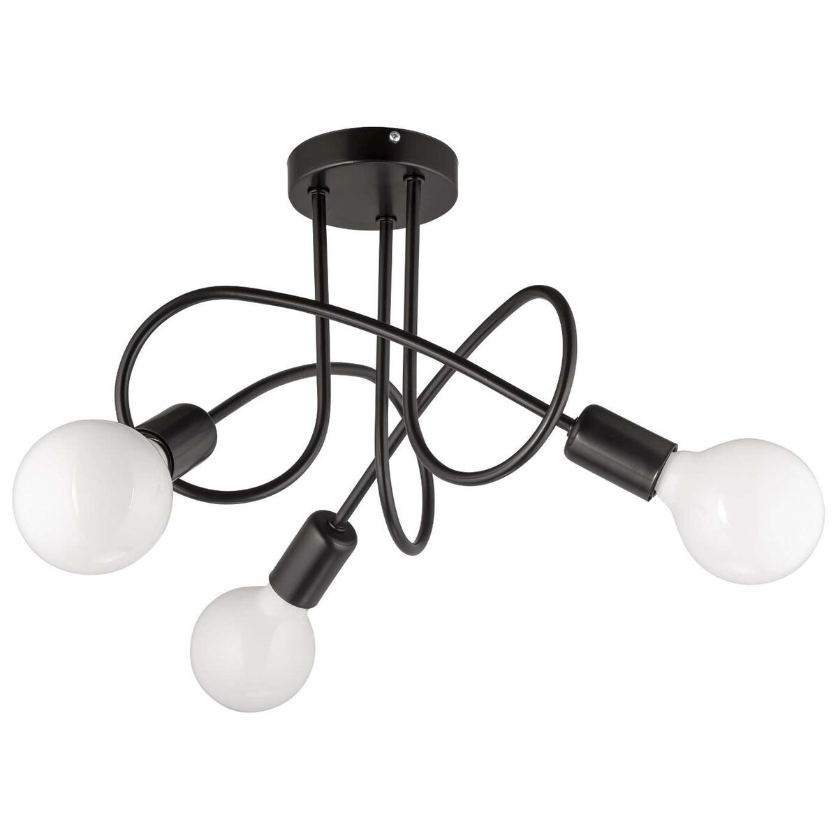 Plafon LAMPA sufitowa VEN W-LOOP/3 BK metalowa OPRAWA pręty sticks loft czarne | home&you