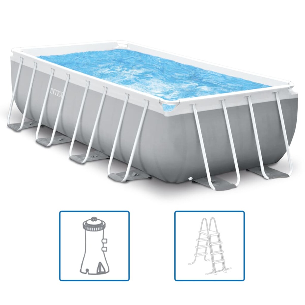 Intex Basen ogrodowy, zestaw Prism Frame, prostokątny, 400x200x100 cm ...
