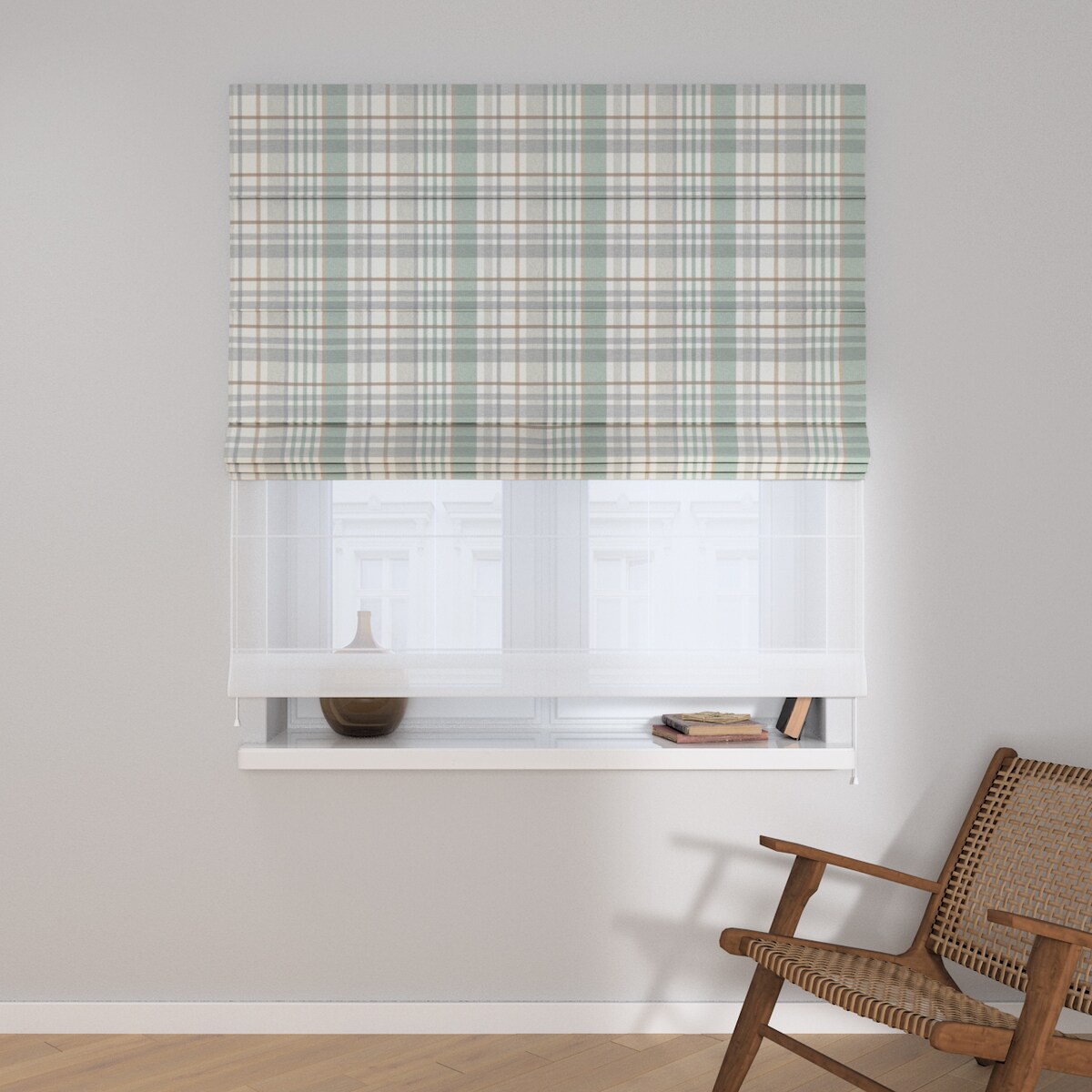 Roleta rzymska Duo 130x170 kratka zielono-szary melanż | home&you