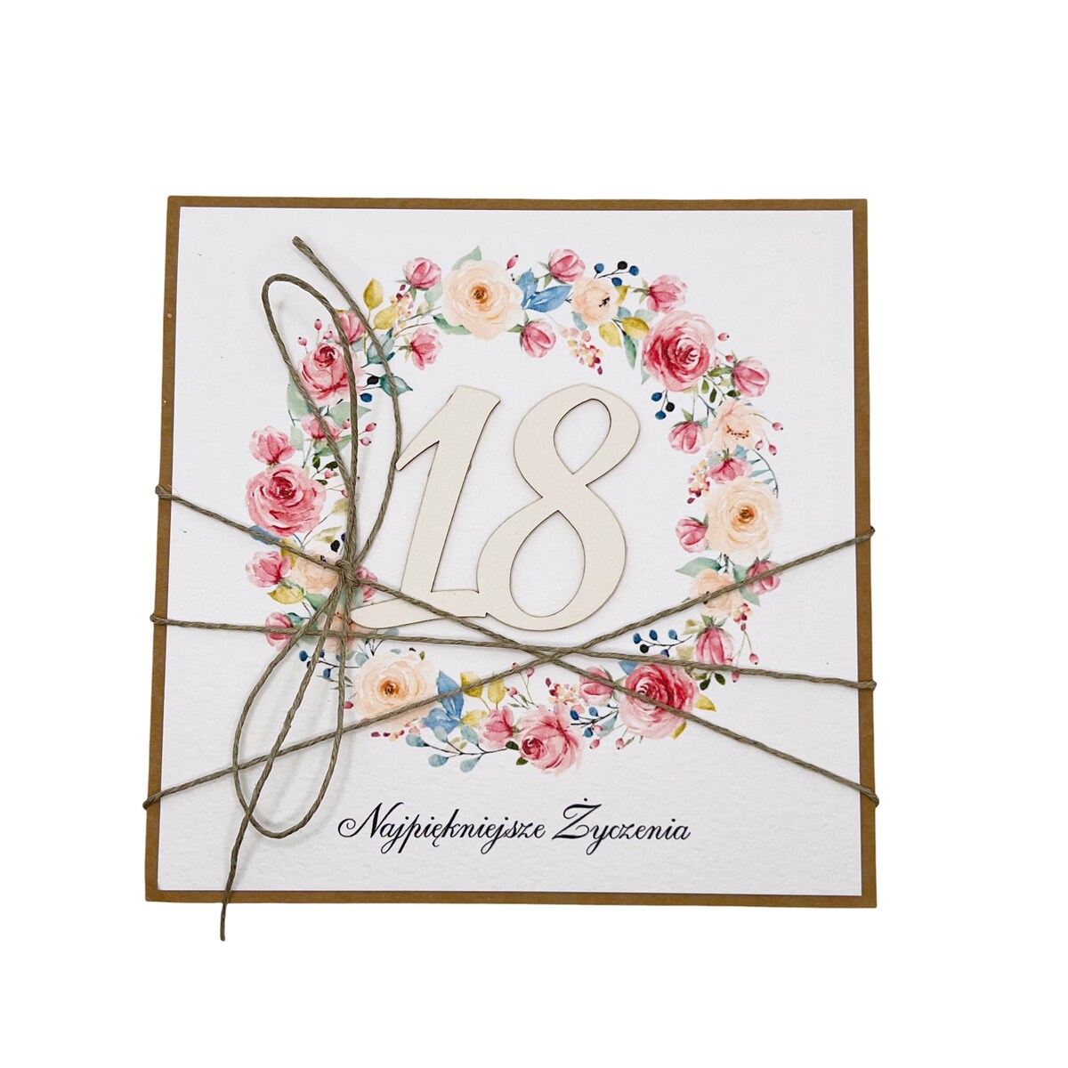 Wyjątkowa ręcznie robiona kartka na 18-ste urodziny, osiemnastka, pomysł na prezent życzenia na ...