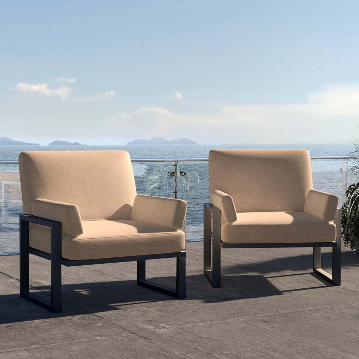 Fauteuil Soledo Cappucino - Structure Anthracite | home&you