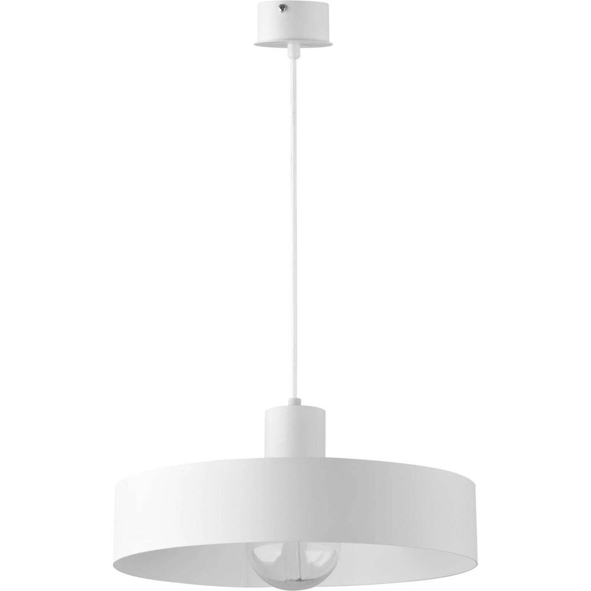 Okrągła LAMPA zwieszana RIF 30901 Sigma metalowa OPRAWA zwis biały ...