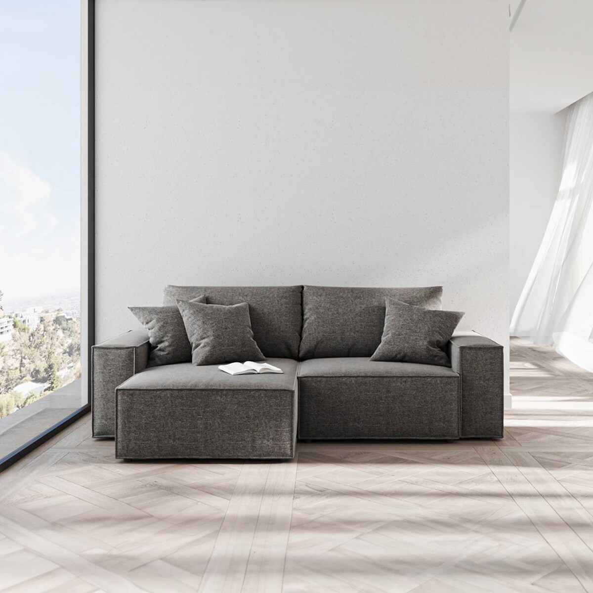 Melow Sofa narożna - szara | home&you