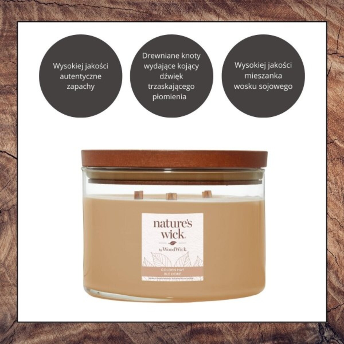 Natures Wick świeca duża GOLDEN HAY | home&you