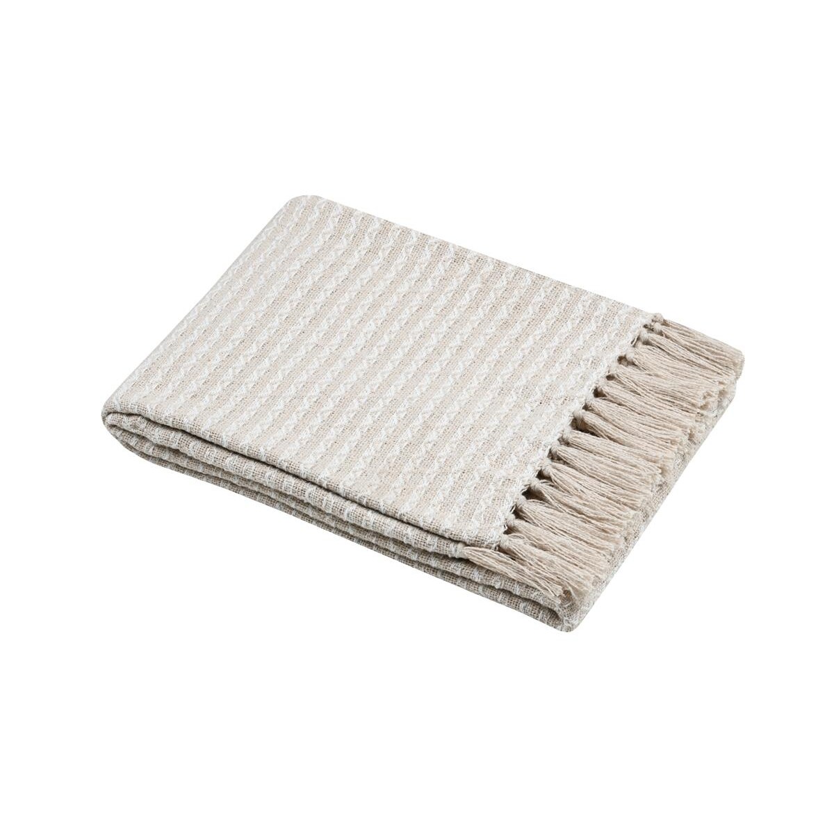 Koc bawełniany z frędzlami, 125 x 150 cm, BALMA | home&you