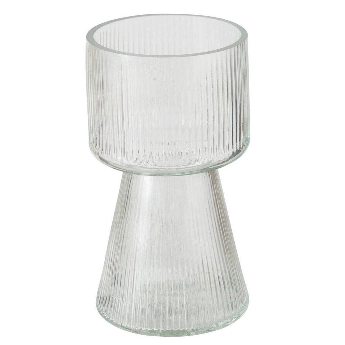 Wazon szklany IMANO, ryflowane szkło, 18 cm | home&you