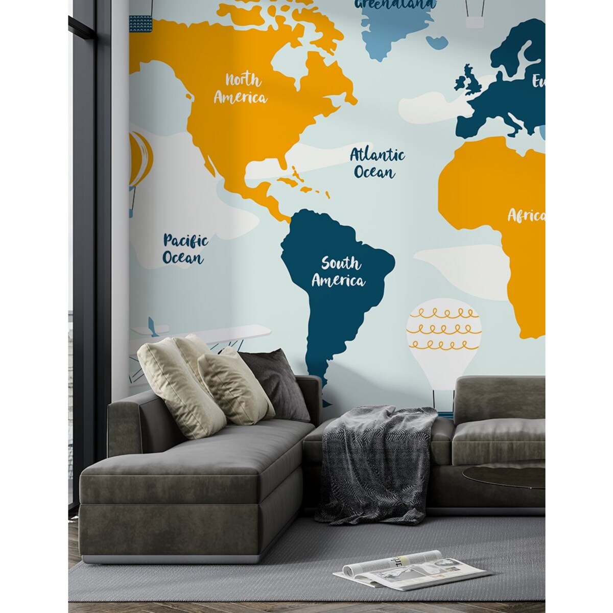 Fototapeta Dla Dzieci Mapa Kontynentów 400X280 | home&you