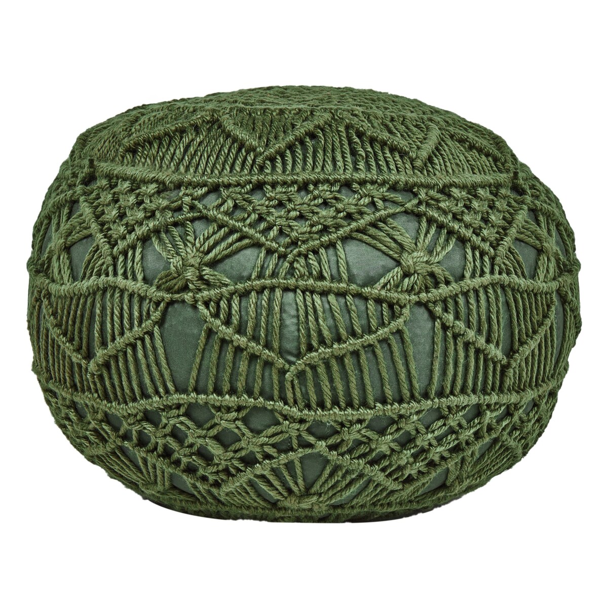 Puf ogrodowy boho otoman zewnętrzny ręcznie pleciony 50 x 50 cm zielony ...