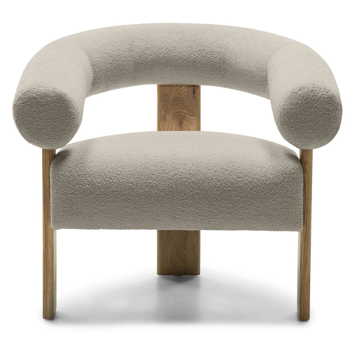 Fotel wypoczynkowy brązowoszary bouclé/dąb Ilady | home&you