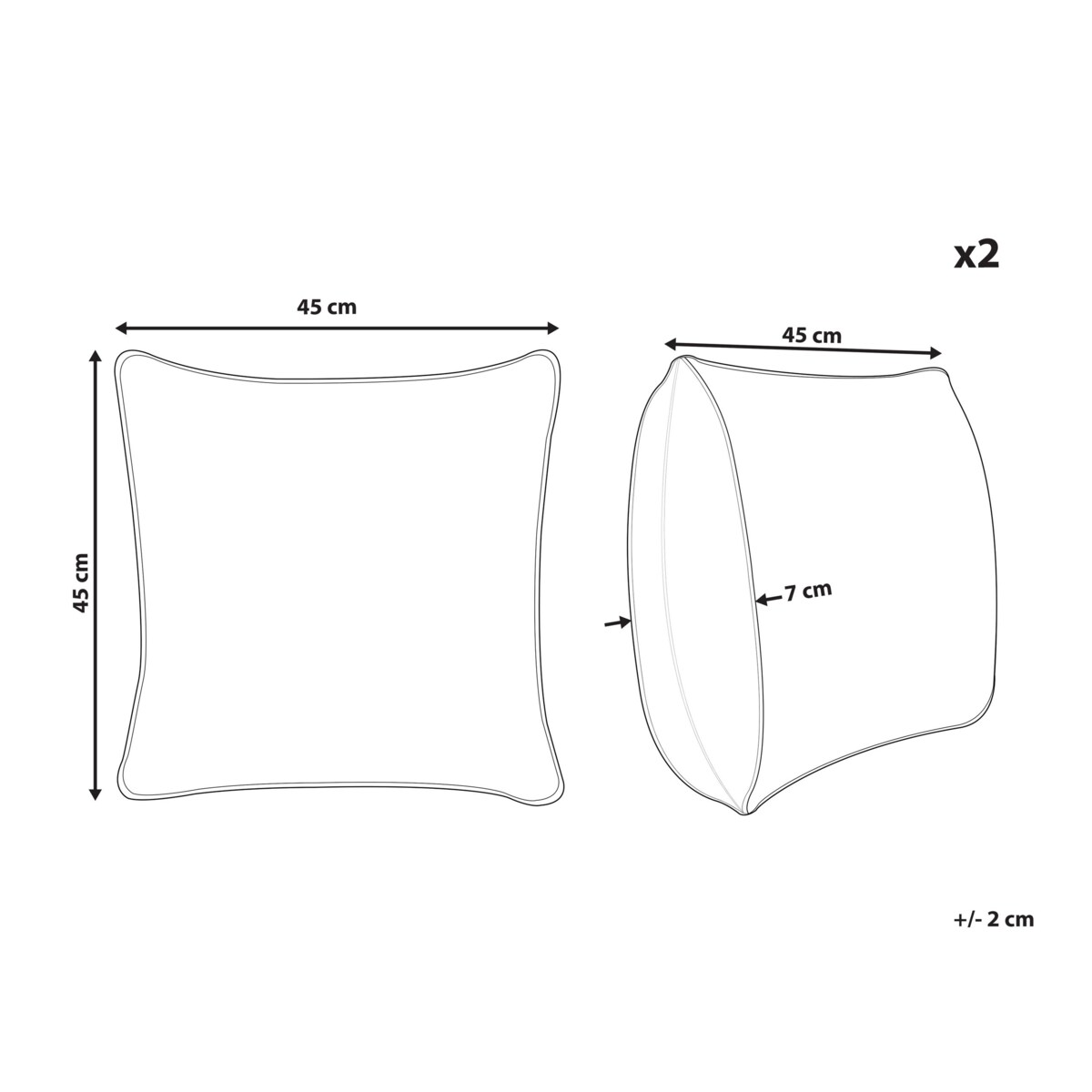 Dwie poduszki dekoracyjne włochacze futrzak sztuczne futro 42 x 42 cm białe Lubha