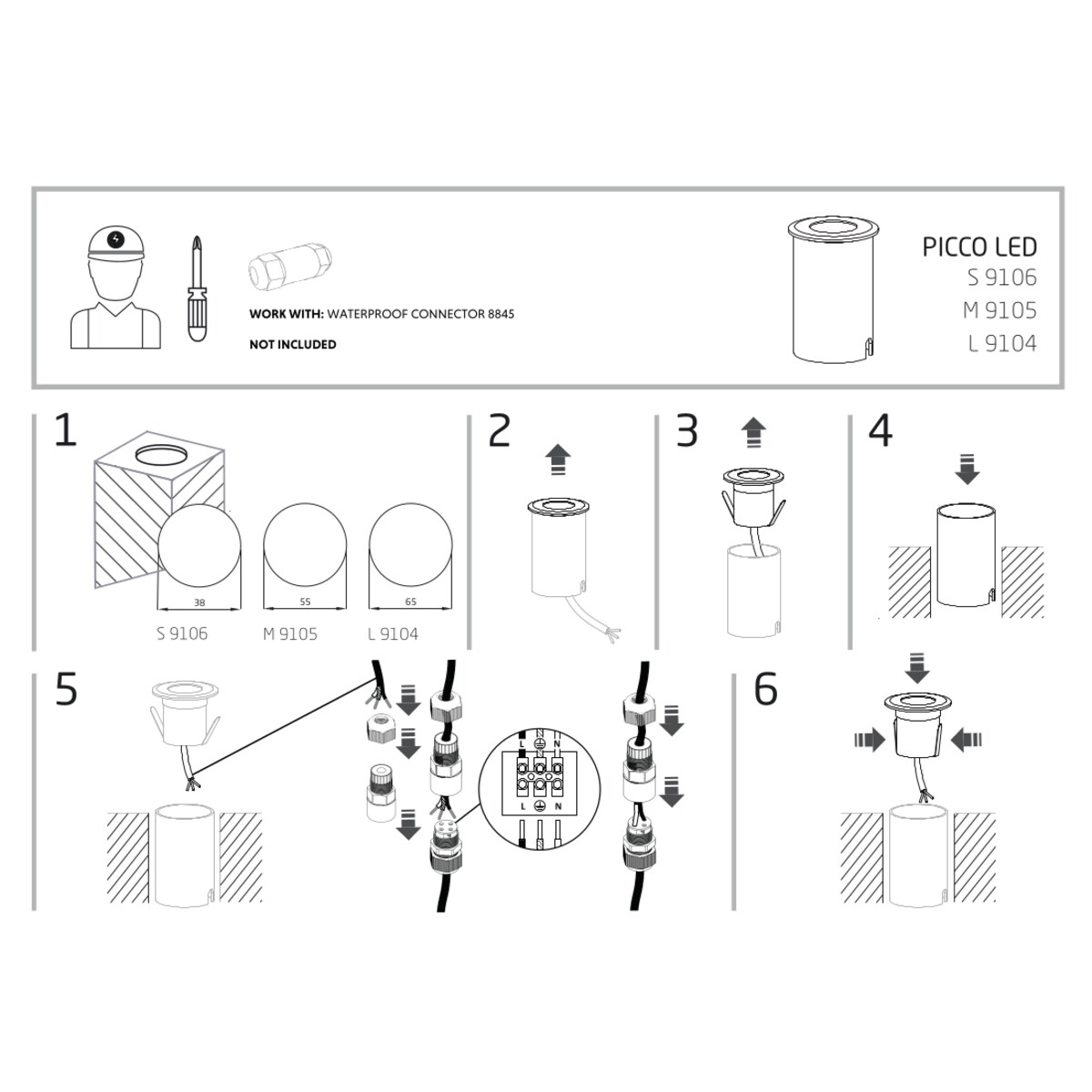 Lampa najazdowa 9104 PICCO LED L Srebrny Nowodvorski | home&you