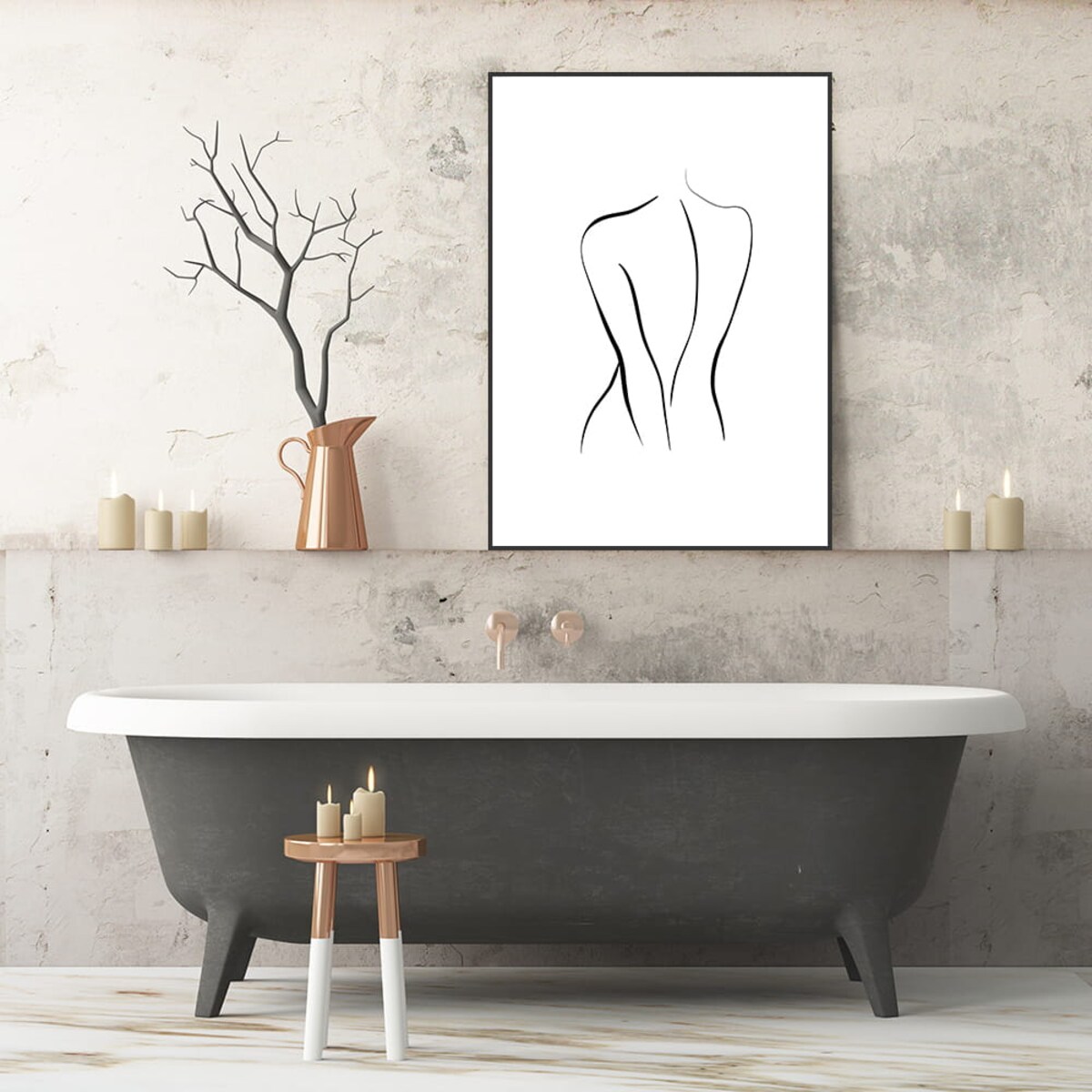 plakat line art mystery lady 4 50x70 cm | home&you