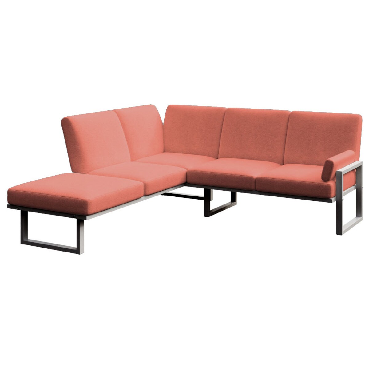 Soledo Canapé d'angle Corail - Cadre Anthracite | home&you