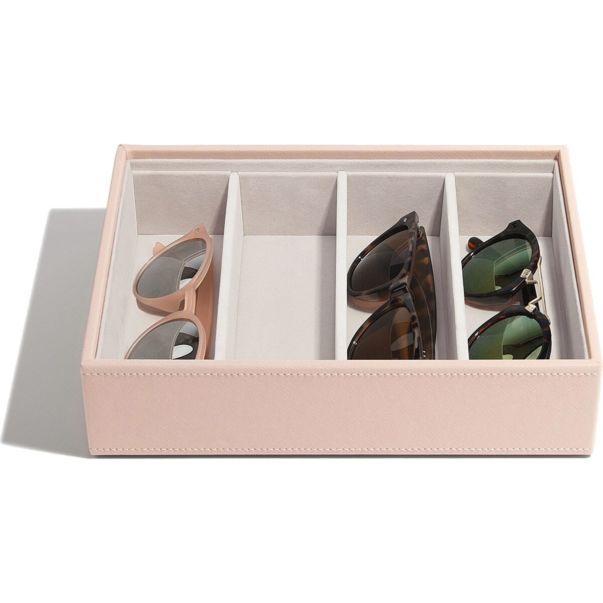 Pudełko na okulary Stackers Classic jasnoróżowe 4 komorowe | home&you