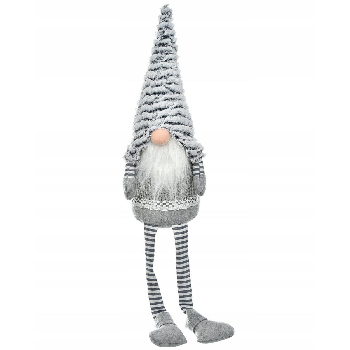 Figurka SKRZAT 70 cm szary W FUTRZANEJ CZAPCE długie nogi | home&you