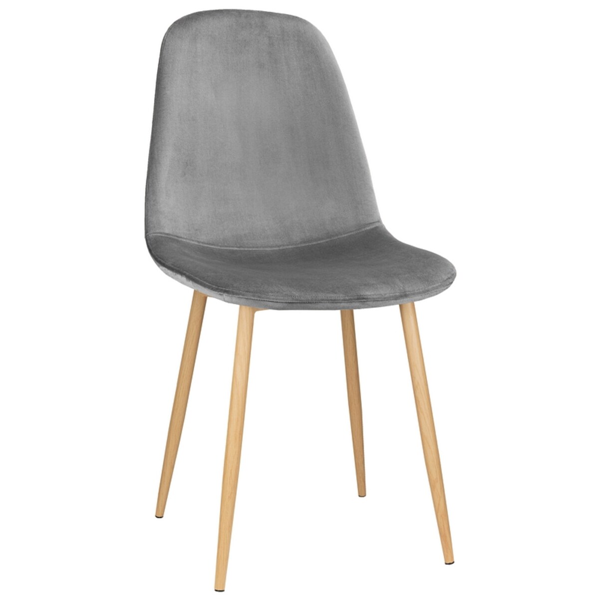 Krzesło tapicerowane welur szare nowowoczesne jasne nogi | home&you