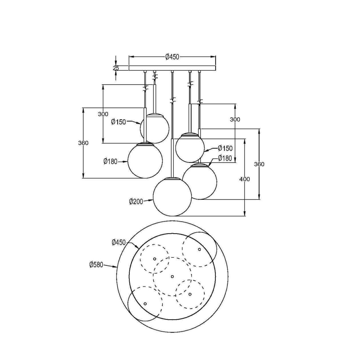 Salonowa lampa wisząca Basic form MOD321PL-05G1 Maytoni balls złota ...