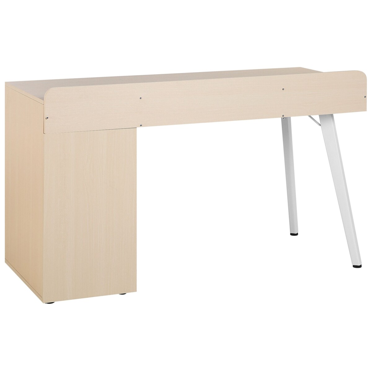 Biurko jasne drewno z białym 3 szuflady 3 przegrody 130 x 60 cm Caracas