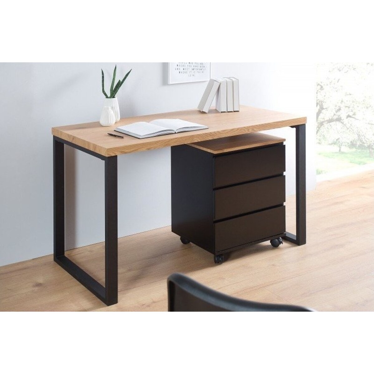 Szafka pod biurko Big Deal BC03WEEI/IA1-1 King Home z szufladami czarna ...