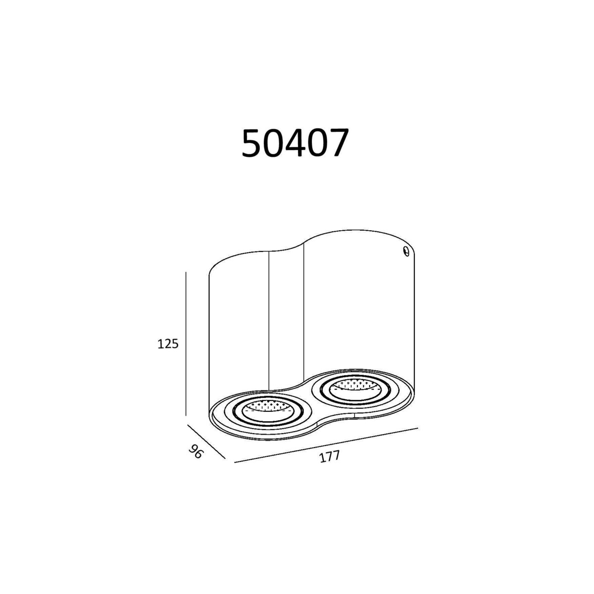 LAMPA sufitowa RONDOO SL 2 50407 BK Zumaline metalowa OPRAWA plafon ...