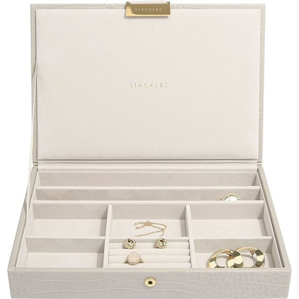 Szkatułka na biżuterię Stackers Croc classic putty z pokrywką | home&you
