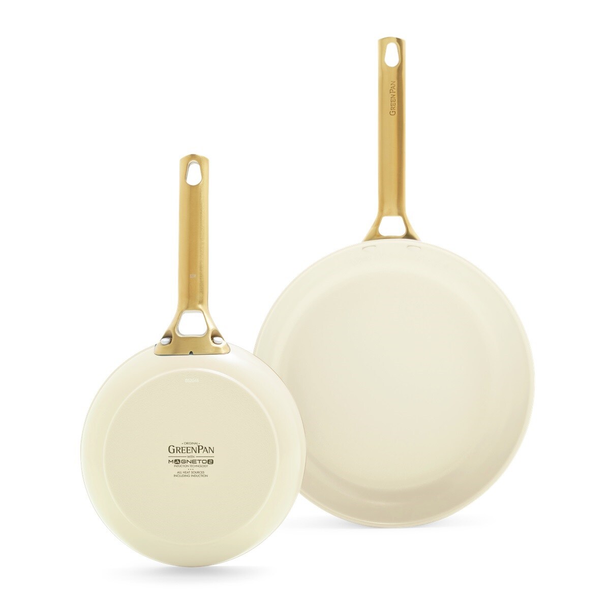 Patelnie ceramiczne PADOVA Cream White 20cm + 26 cm GreenPan | home&you