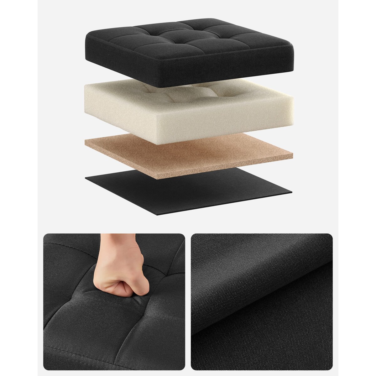 Pufa Siedzisko do sypialni pokoju przedpokoju Czarna | home&you