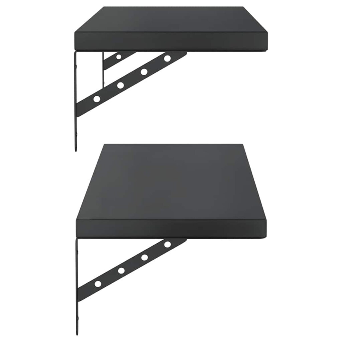 vidaXL Półki ścienne, 2 szt., 100x30 cm, czarna stal nierdzewna | home&you